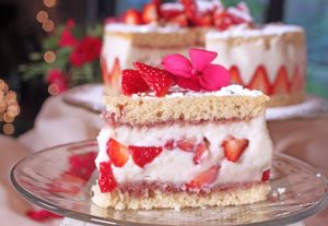 Fraisier Cake - Gretchen's Vegan Bakery